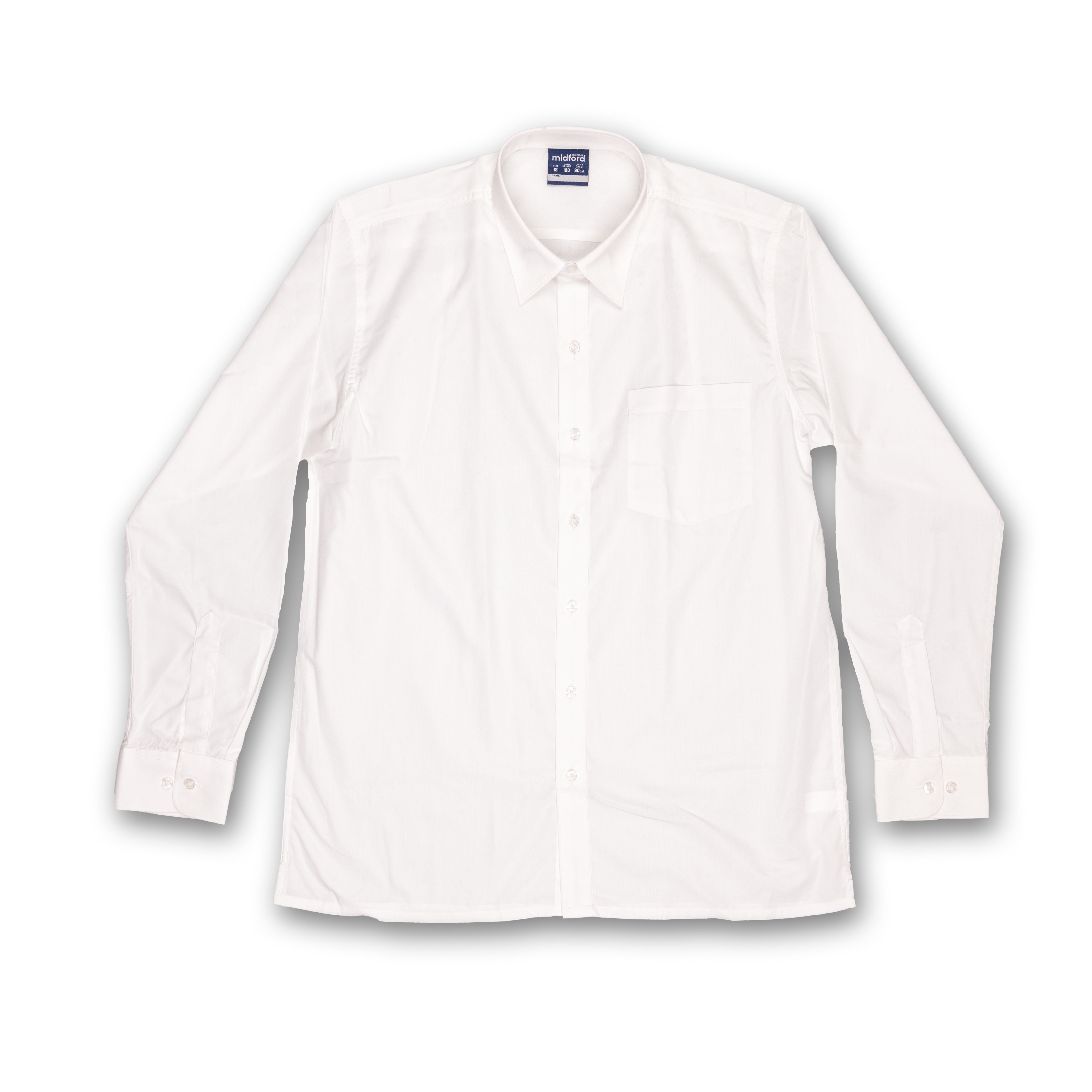 Girls Long Sleeve Basic School Blouse White – Mr Embroidery